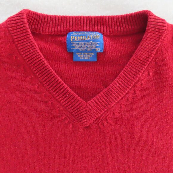 Pendleton | Sweaters | Pendleton Sweater Vest Xl Red Lambs Wool Knit ...